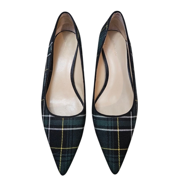 Ann Taylor | Shoes | Ann Taylor Plaid Pump Mid Block Heel Size 7 Green ...